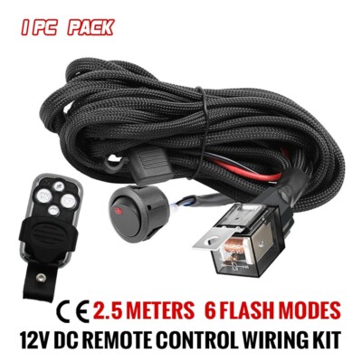 DC12V Remote Control Wiring Harness Loom Kit For Spot LED HID Driving ...