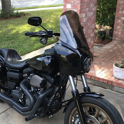 Front Upper Fairing w/ 15'' Windshield Windscreen For Harley Dyna Low ...