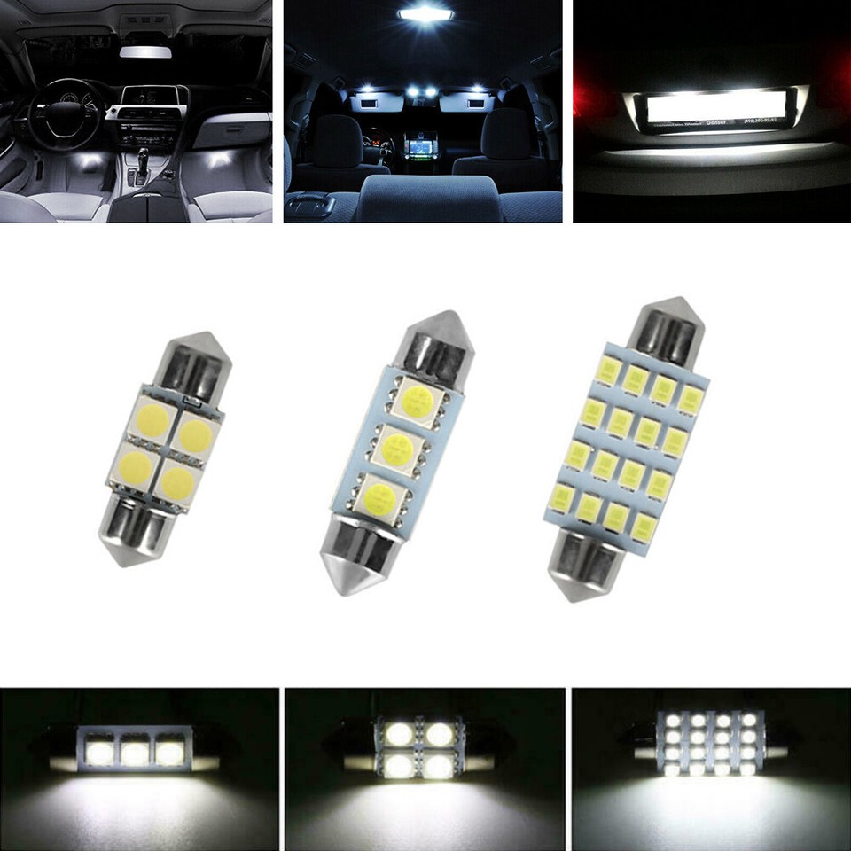 Car Interior LED Light Bulbs Kit For Dome License Plate Lamp White ...