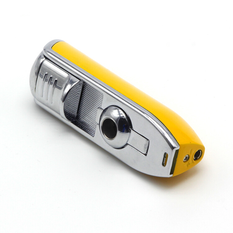 Yellow Travel Cigar Lighter 3 Torch JET Flame Cigarette Lighter With ...