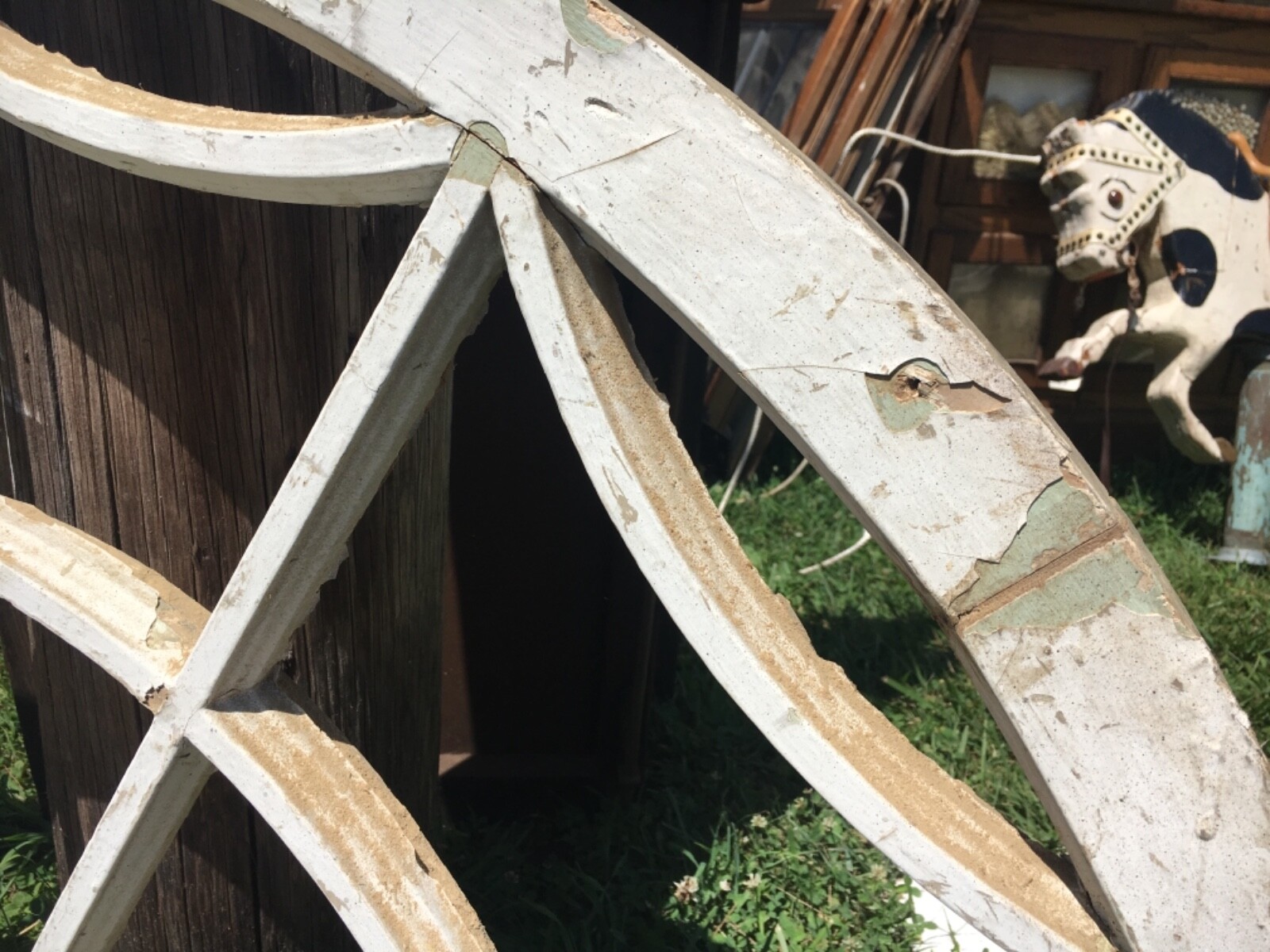 GORGEOUS c1870 arched spider web design window frame NO gLaSS 51” x 19 ...