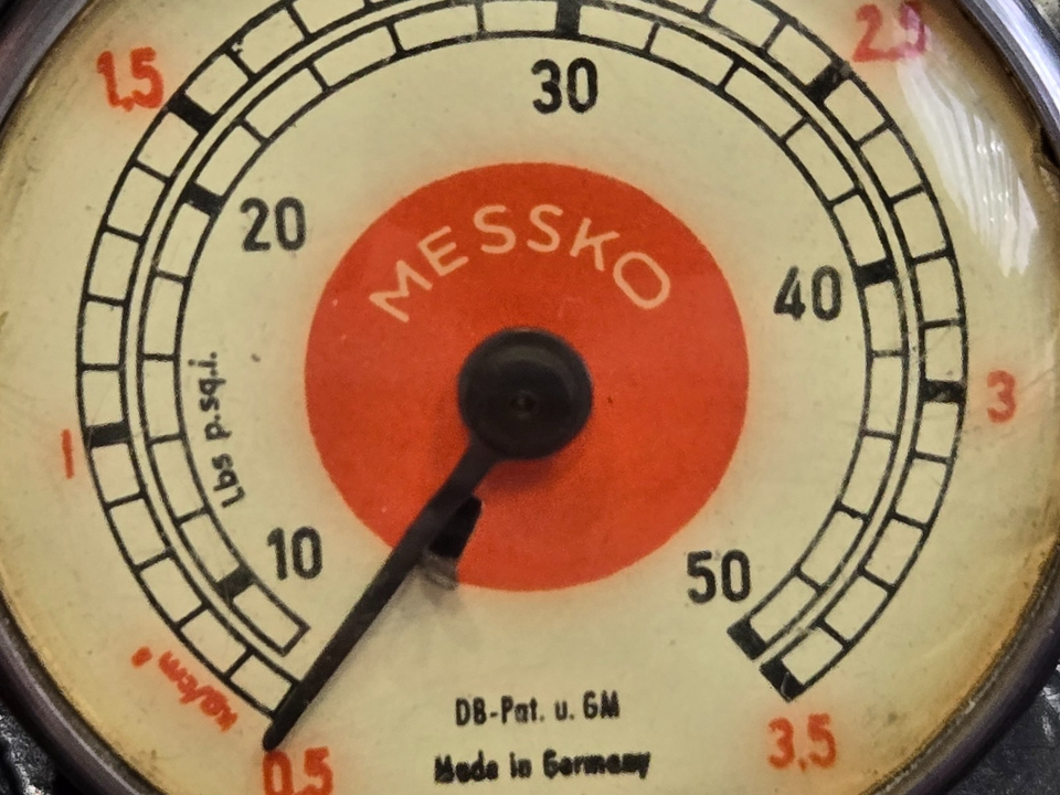 Vintage Messko Chrome Tire Pressure Gauge w/ Case Germany Works Porsche ...