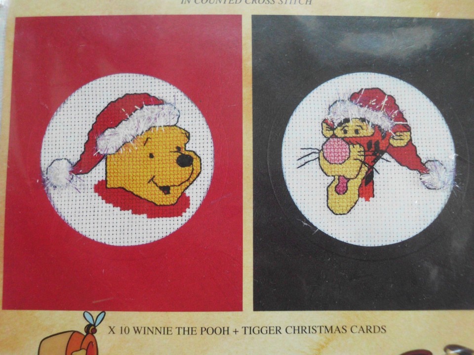 WINNIE POOH CROSS STITCH KIT DEBBIE MINTON CHRISTMAS CARDS DUO PAIR | eBay