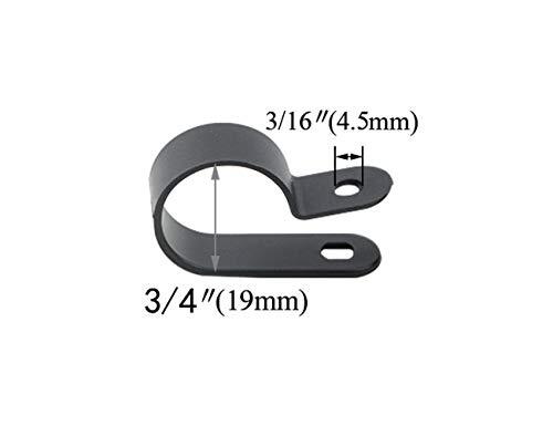 100PCS 3/4" Nylon Cable Clips Assortment R-Cable Clip Kit Black Plastic ...