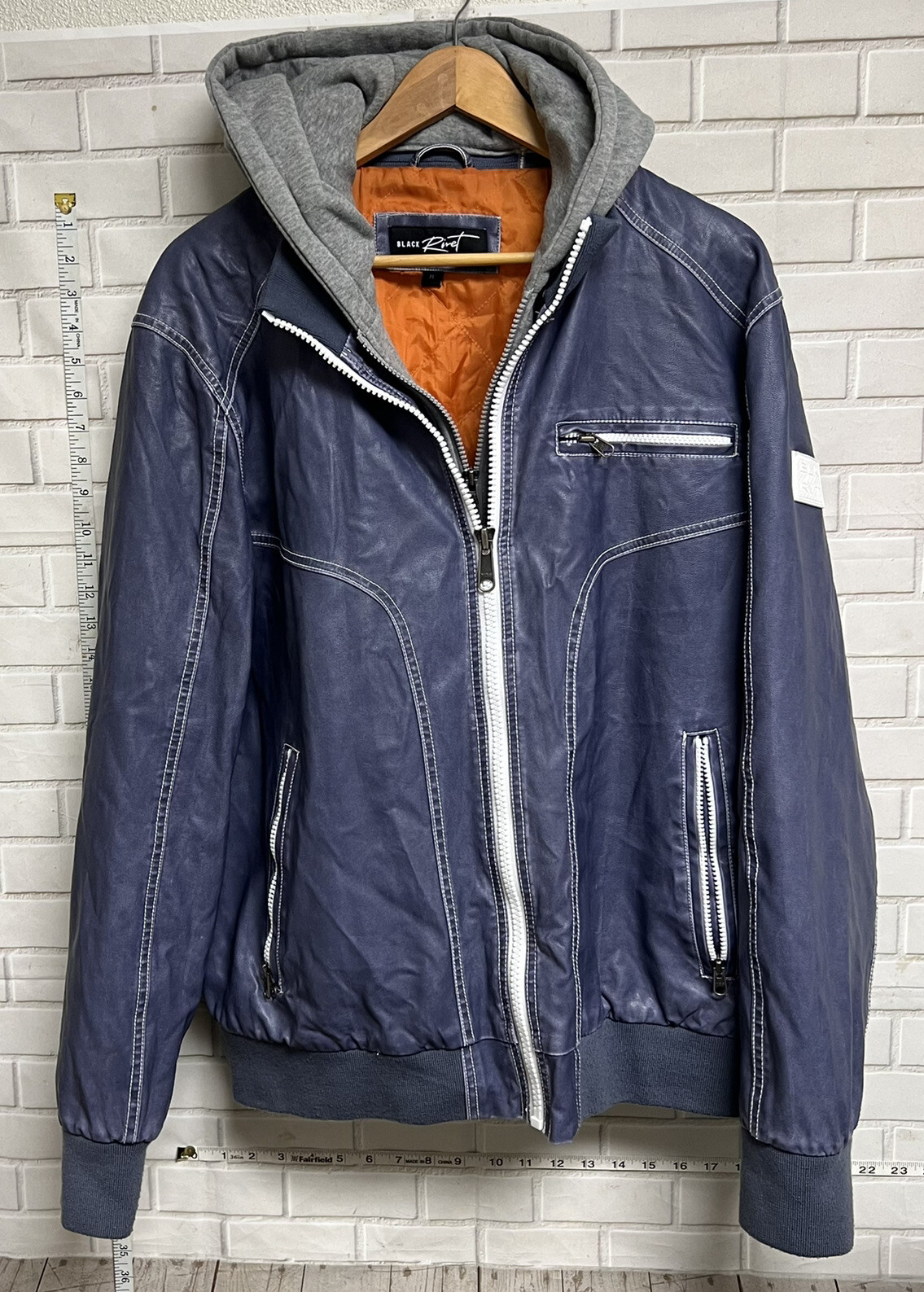 Men's Spring Slim Faux Leather Jacket Size Large XL … - Gem