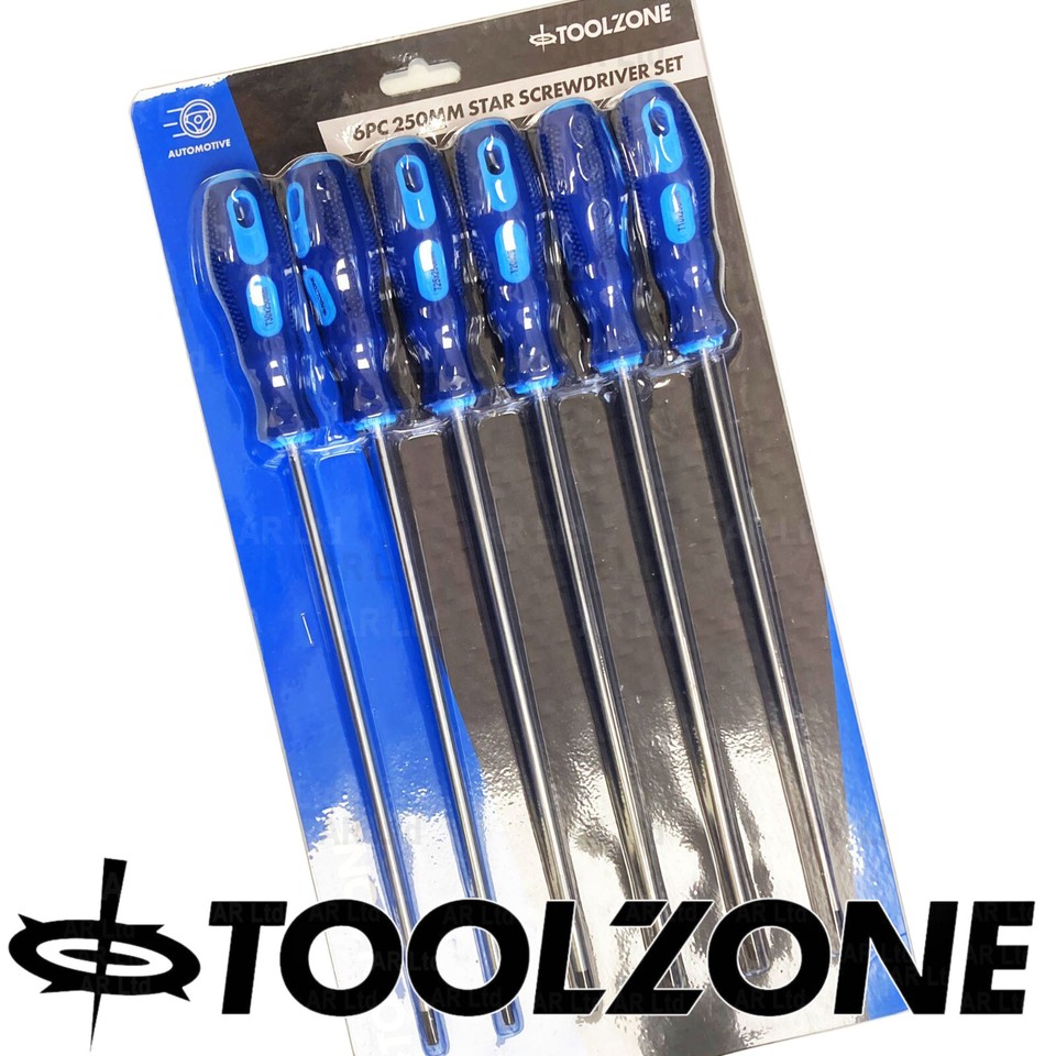 6pc Long Reach TORX Star SCREWDRIVER Set T10-T30. 6 pointed TORX Star ...