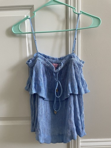 Lilly Pulitzer Mays Blue Tiered Tank - Size XS EUC | eBay