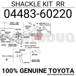 0448360220 Genuine Toyota SHACKLE KIT RR 04483-60220 | eBay