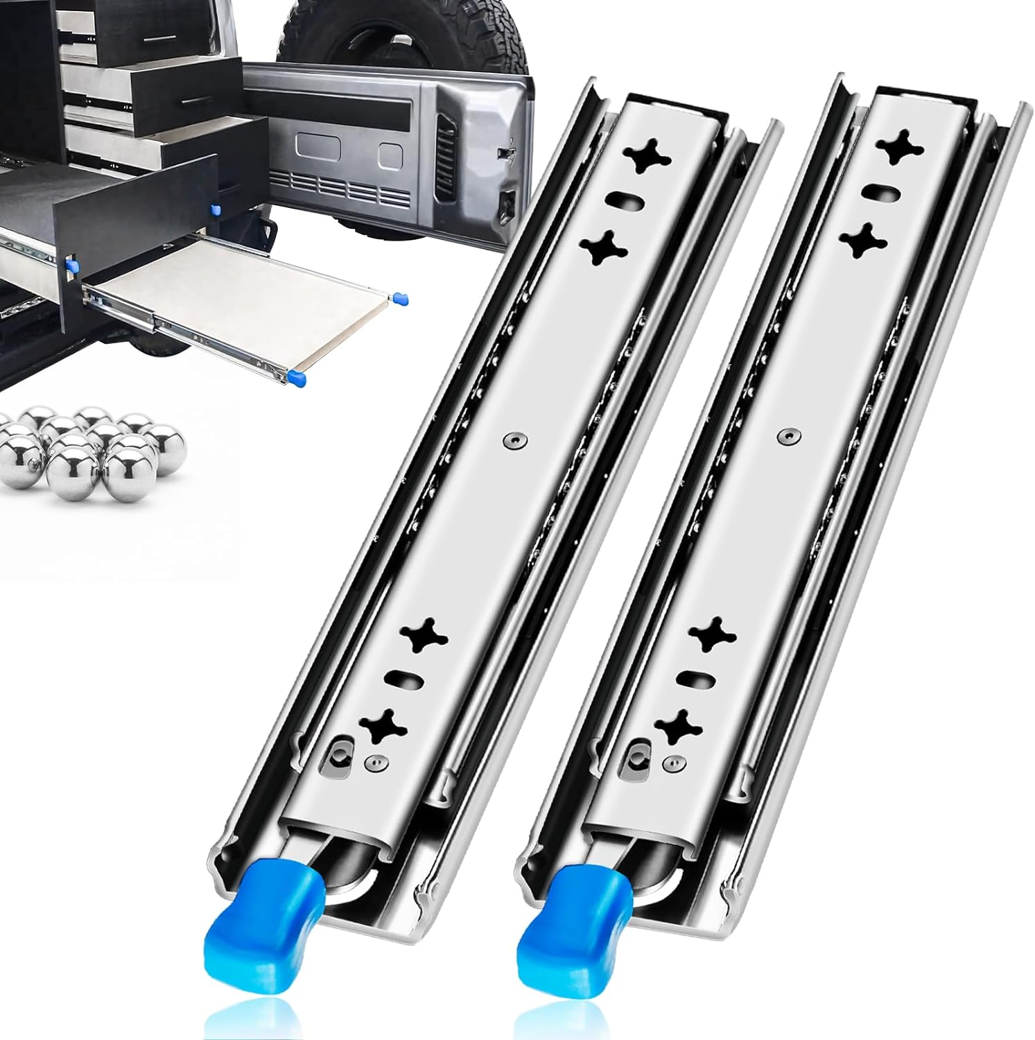 Heavy Duty Locking Drawer Slides Full Extension Runners with Lock 12 14 ...