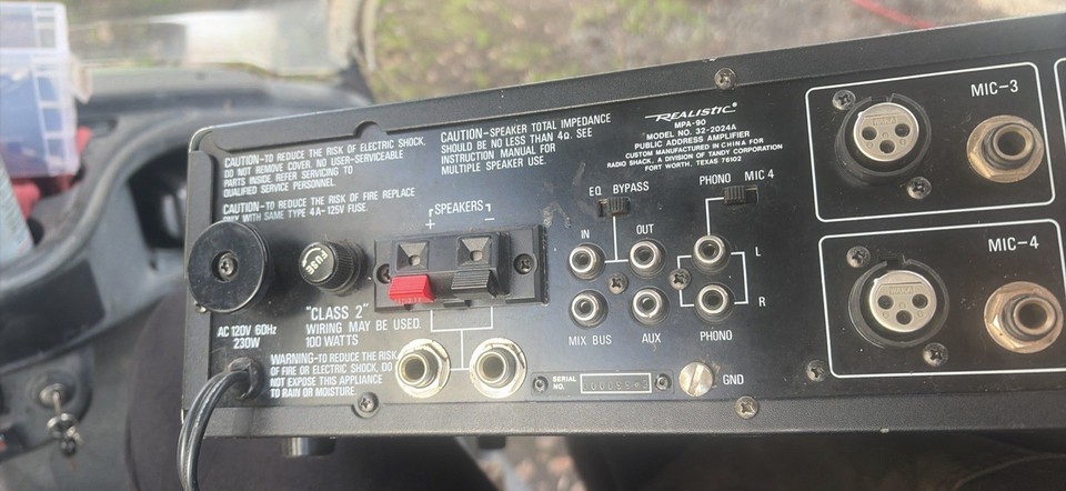 Realistic PA Amplifier MPA-90 PA Amp Head 100 Watts w/ Cables | eBay