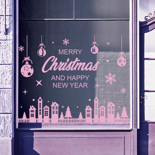 Christmas Shop Window Stickers Decals Display Xmas Wall Stickers ...