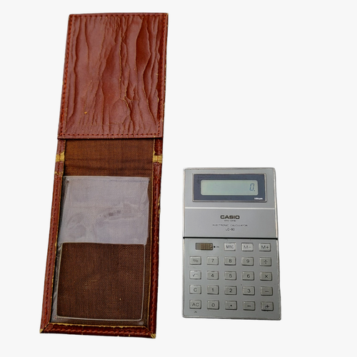 1980 CASIO LC-80 Mini Card Electronic Calculator WORKS Japan with Case ...