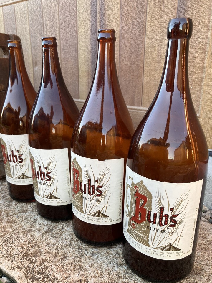 Vintage Beer Crate Bub’s Brewing Half Gallon Bottles Wood Box Winona ...