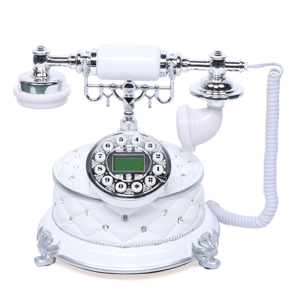 White Vintage Antique Telephone Old Fashioned Desk European Style ...
