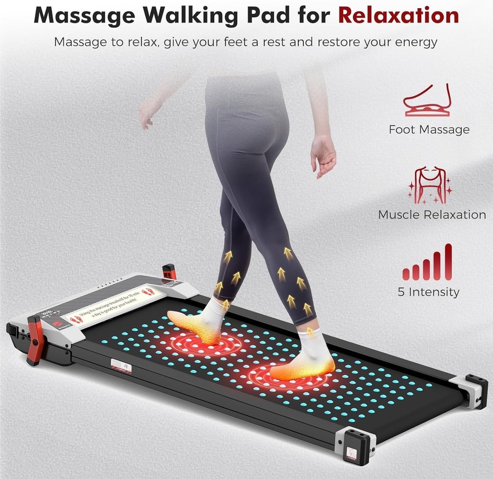 CITYSPORTS Walking Pad with 6% Incline Massage Function,2 in 1 Under ...