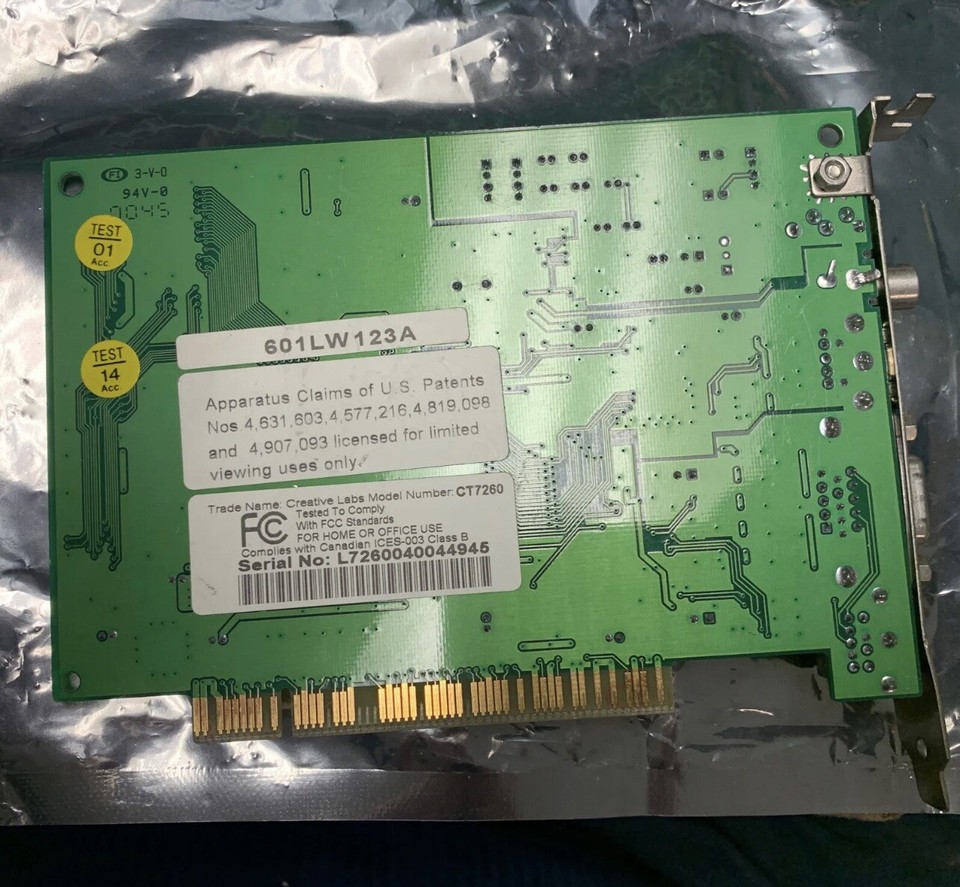 CT7260 CREATIVE LABS CREATIVE LABS CT7260 DXR3 DVD DE-CODER GRAPHICS ...