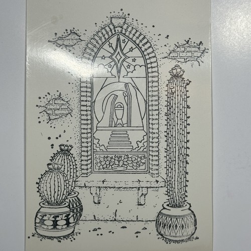 Taylored Artwork Stained Glass Window Rubber Stamp Nativity Scene Cling ...