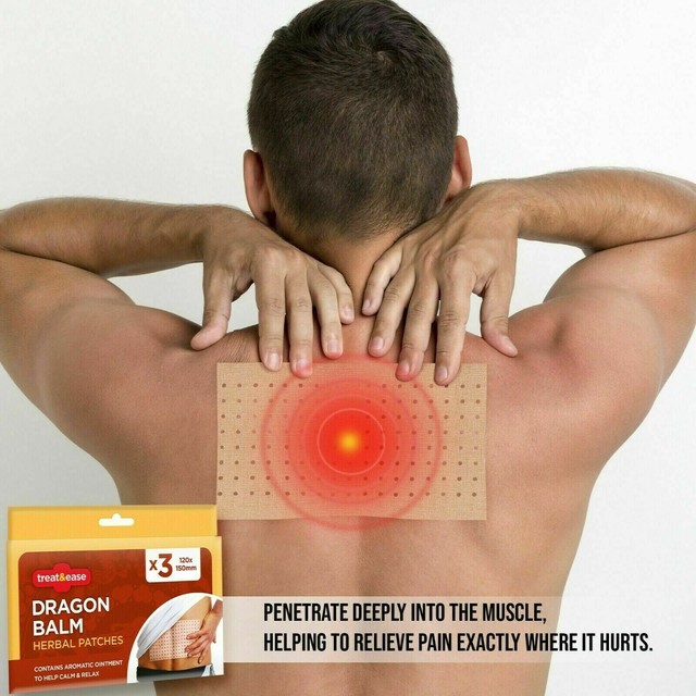 12pk Dragon Balm Herbal Patches Pain Relief Patch Heat Plaster Back ...