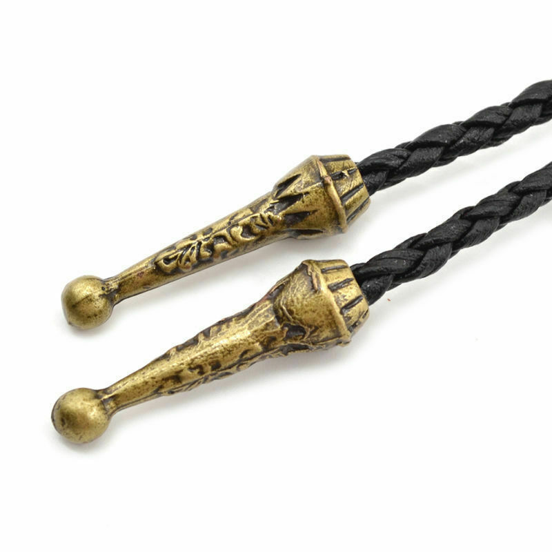 Western Cowboy Bolo Tie Black Stone Obsidian Rodeo Dance Necktie ...