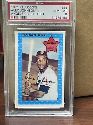 1971 Kelloggs Alex Johnson Scarce Angels Crest Variation PSA 8 | eBay