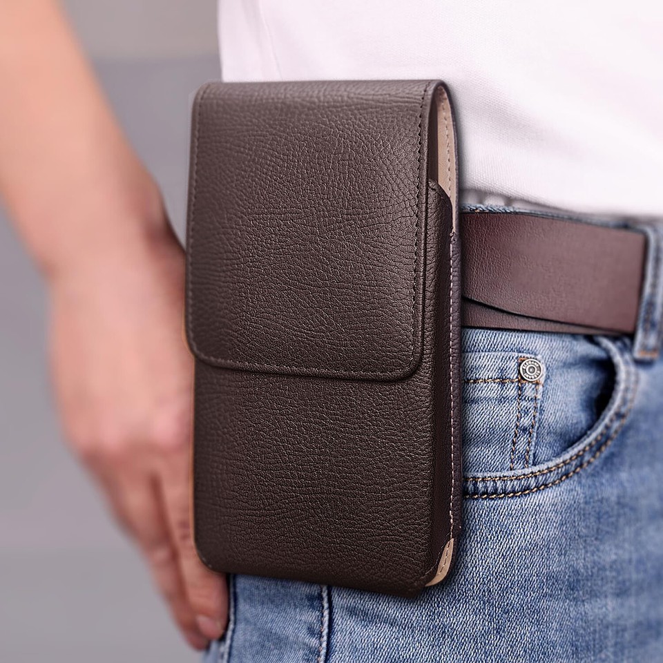 Vertical Carrying Leather Case Cover Clip Holster For iPhone 16 Pro Max ...