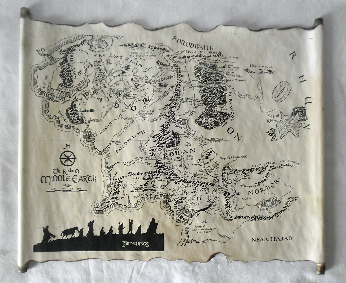 Detailed Middle Earth Hobbit Map