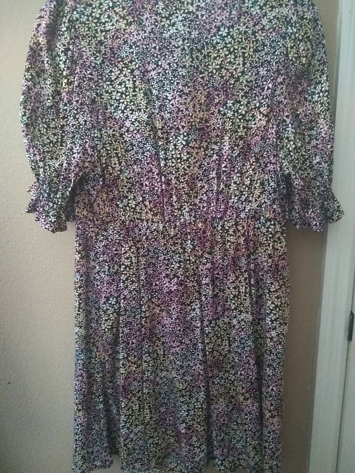 NWT Wild Fable Peasant Cottage Core Dress Short Sleeve Floral Multi ...