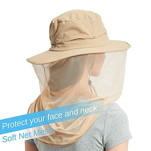 Head Net Hat - Safari Hat Sun Hat Bucket Hat Fishing Hat with Netting ...