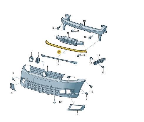 Front bumper upper trim Caddy Golf PLUS Touran 5K0807651D New genuine ...