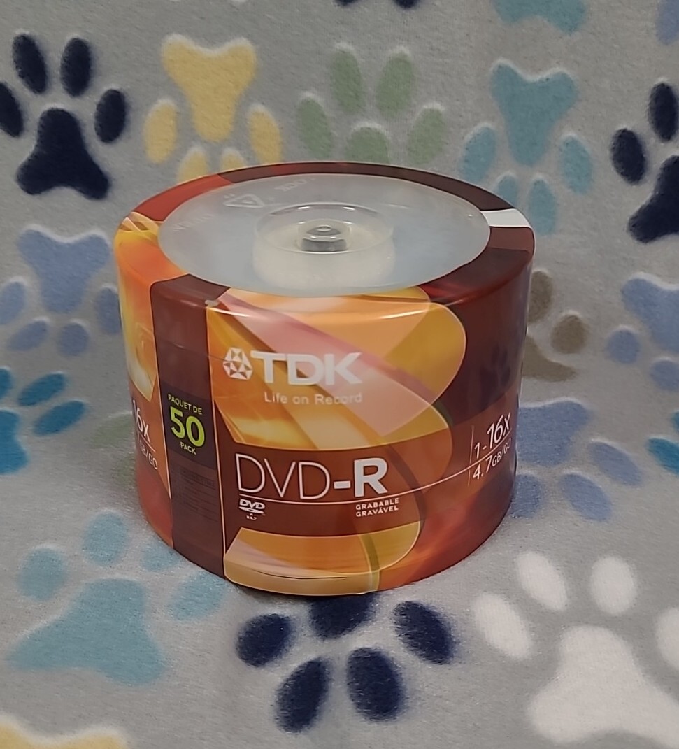 TDK DVD-R 50 Pack 1-16x 4.7GB Recordable Discs Spindle Orange Pack New ...
