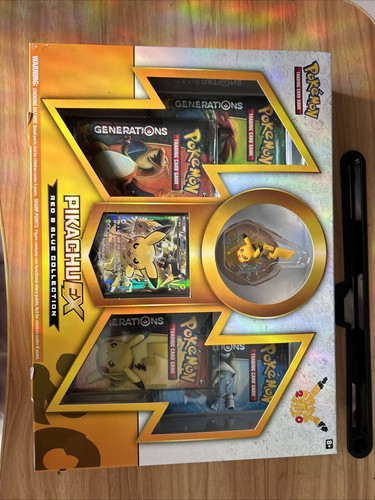 Sealed Generations Red & Blue Pikachu Ex Pokemon Collection Promo Box ...
