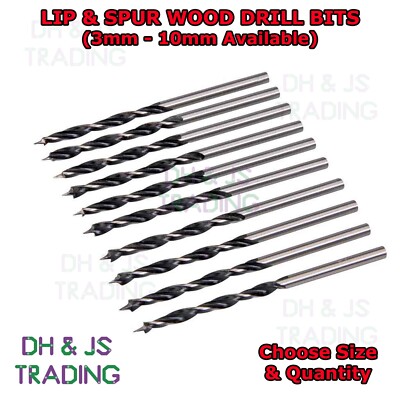 Lip & Spur Wood Drill Bits Brad Point Centre Spur Drill Bit (3mm - 10mm ...