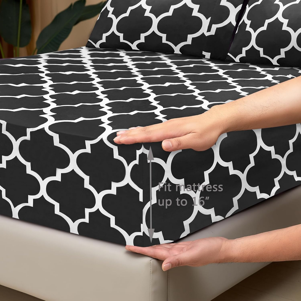 Queen Bed Sheet Set - Super Soft Brushed Microfiber 1800 Thread Count ...