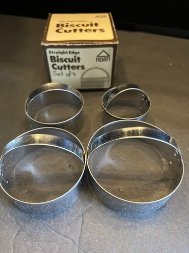 HOAN STRAIGHT EDGE ROUND BISCUIT CUTTERS (4) IN ORIGINAL BOX | eBay