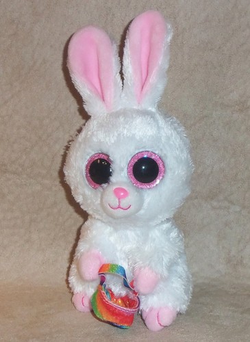 TY Beanie Boos 6" White Easter Bunny w Rainbow Basket (SUNDAY) 2021 ...