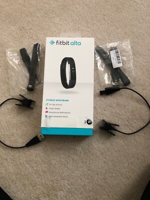 FitBit Alta Fitness Activity Sleep Tracker Black FB406BKS 3X Charger 3x ...