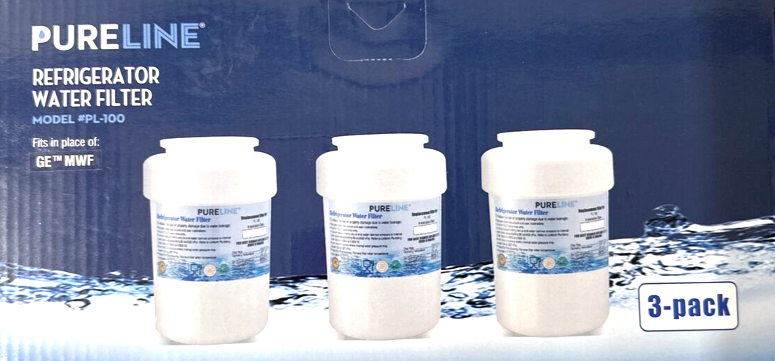 Pureline Refrigerator Replacement Water Filter Model PL-100 2 Pack Lot ...