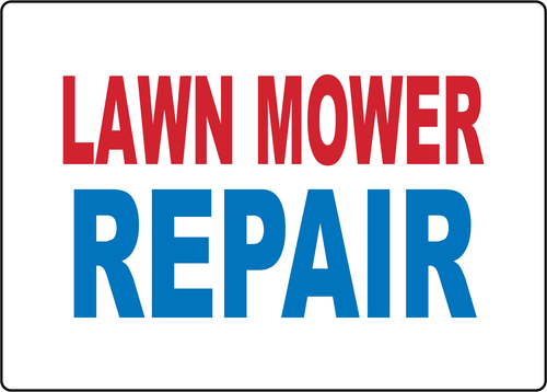 LAWN MOWER REPAIR| Laminated Vinyl Decal Sticker Label | eBay