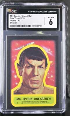 1976 TOPPS STAR TREK STICKERS #2 MR. SPOCK - UNEARTHLY! 6 EX/NM 265 | eBay