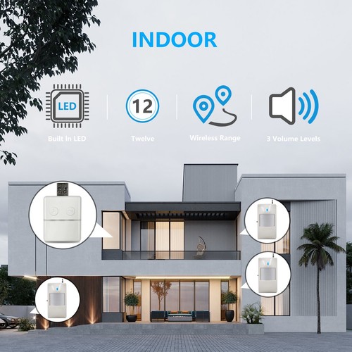 Wireless Driveway Alarm Motion Sensor Home Security Alarm System ...