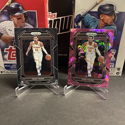 2022-23 Panini Prizm Pink Cracked Ice Trae Young #164 Atlanta Hawks ...