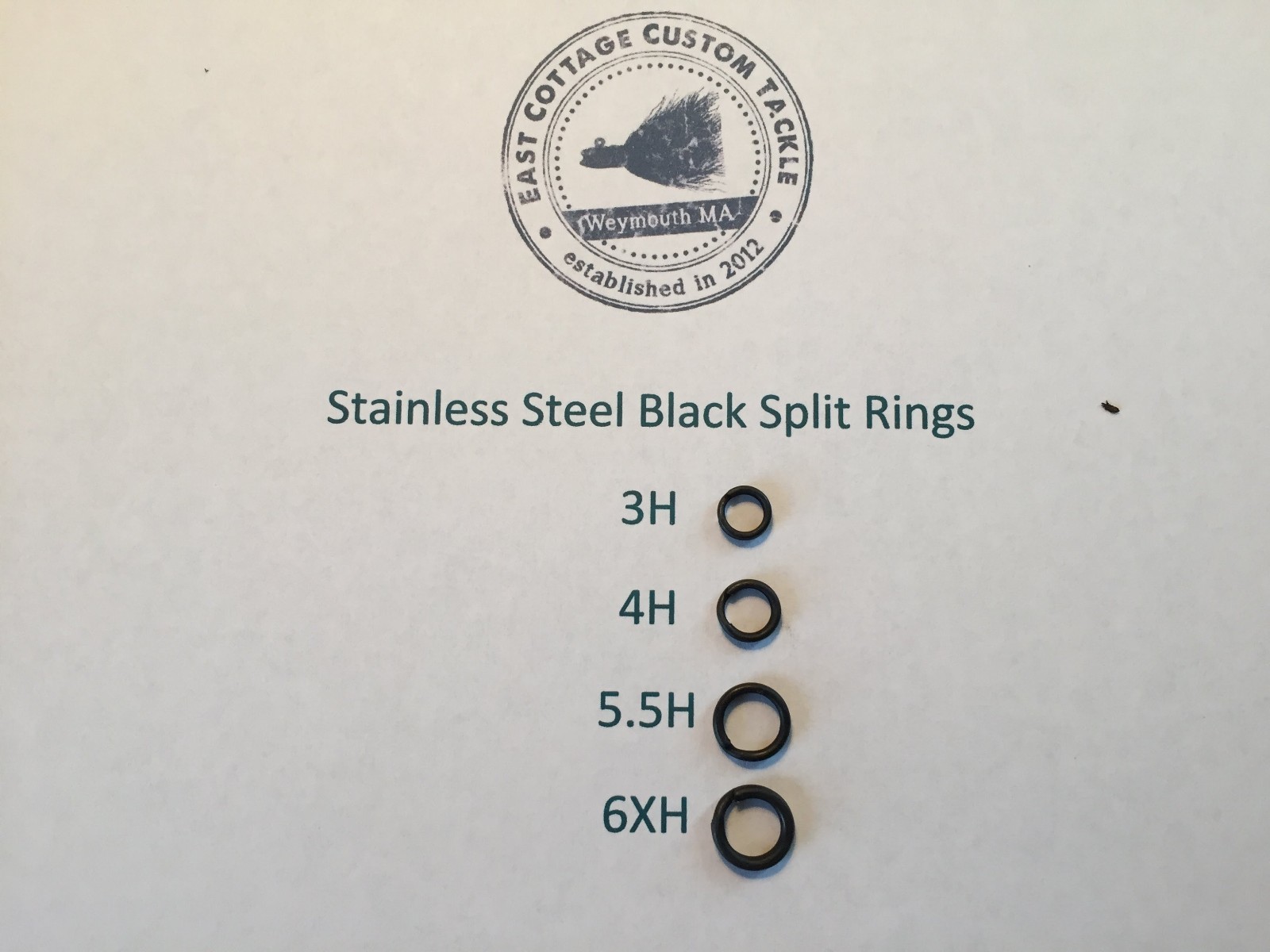 Black Stainless Steel Split Rings ROSCO Terminal Tackle 6XH, 5.5H, 4H ...