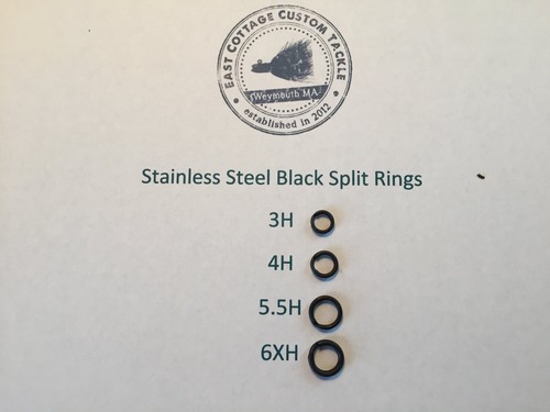 Black Stainless Steel Split Rings ROSCO Terminal Tackle 6XH, 5.5H, 4H ...