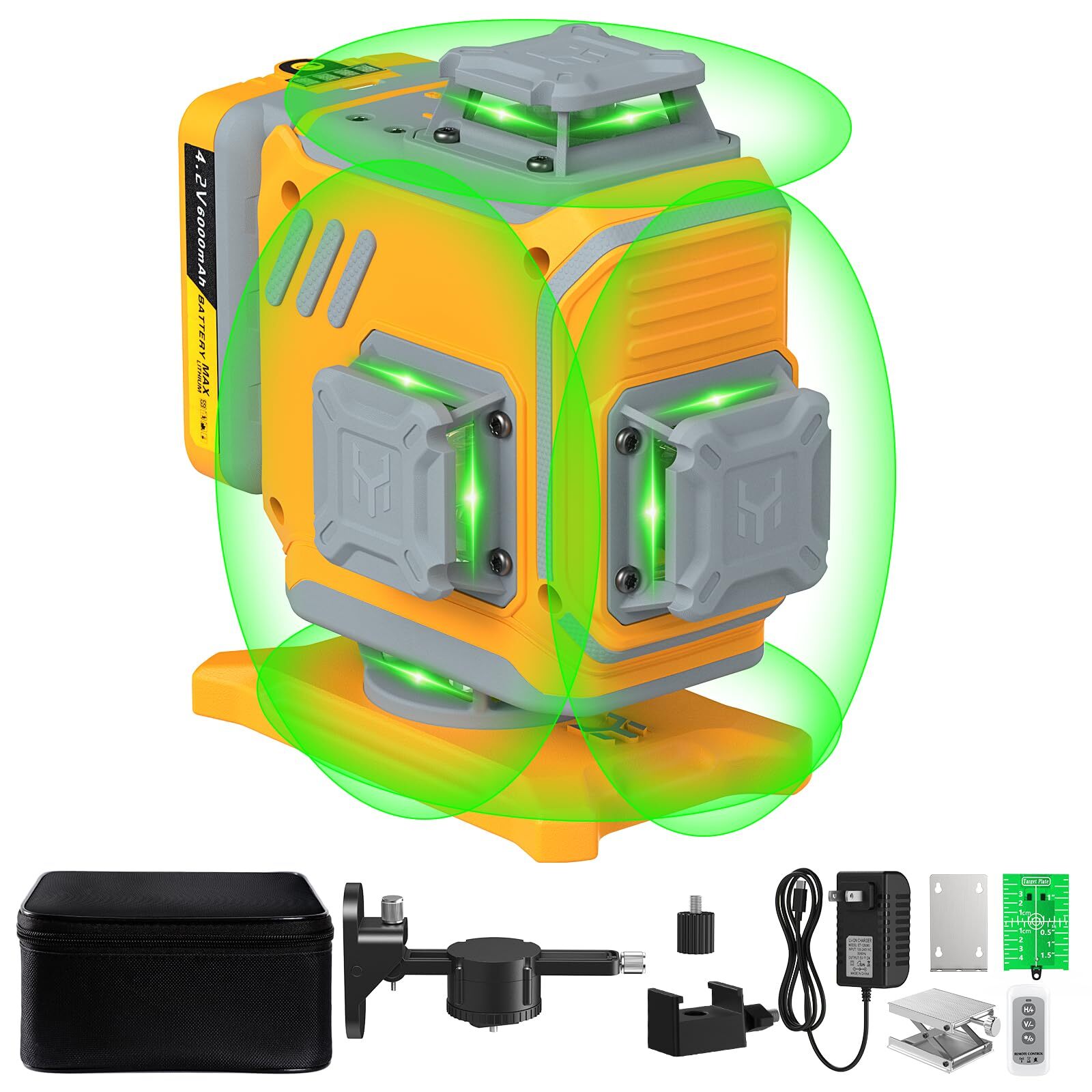 Laser Level Self Leveling, 4x360° 16 Lines Laser Level Line Tool, 150ft ...