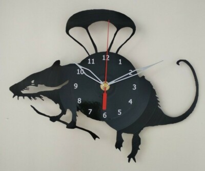 Vinyl Clock Rat & Umbrella Wall Clock Art Design Vinyl Record Wall ...