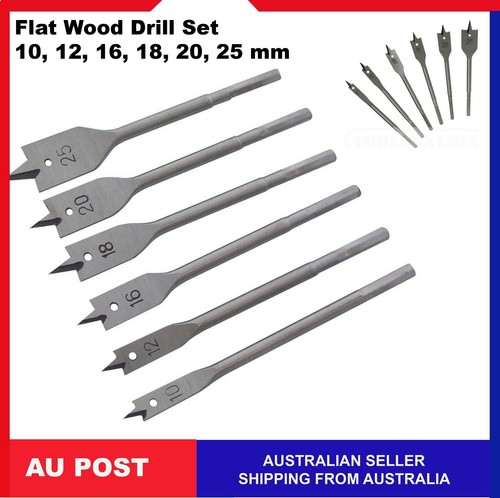 Spade Bit Set Hex Metric Flat Wood Boring Drill Hole Saw10 12 16 18 20 ...