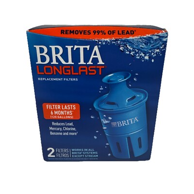 BRITA Elite Long last Replacement Filters 2 Filters (BRAND NEW SEALED ...