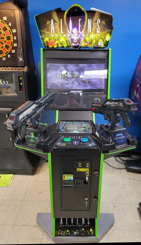 ALIENS EXTERMINATION Full Size Arcade Shooting Game- WORKING - 27" LCD ...