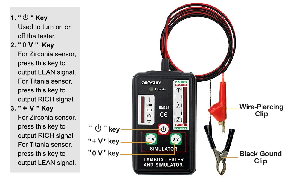 Automotive Oxygen Sensor Tester Simulator Tool Zirconia Titania ...