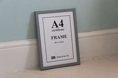 Grey A4 Certificate Wooden Frame | eBay UK